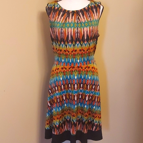AB Studio | Dresses | Colorful Alinedflared Dress By Ab Studio | Poshmark